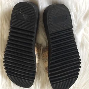 Judith | Shoes | Judith Shades Of Beige Fabric Wedge Slidessize 8m ...